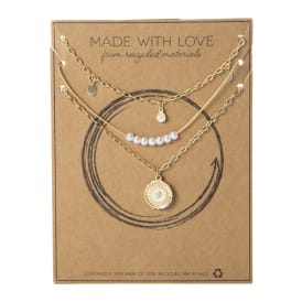 made with love recycled material necklaces 3-piece set | Five Below