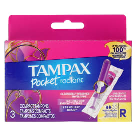 tampax® pocket radiant compact regular tampons 3-count | Five Below