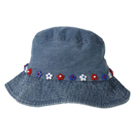 denim beaded flower bucket hat | Five Below
