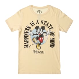 Disney 100 Mickey Mouse ‘happiness is a state of mind’ graphic tee ...