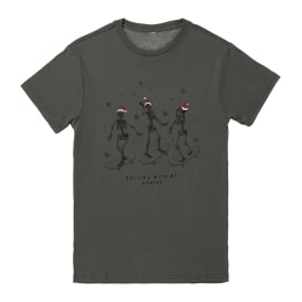 skateboarding santa skeleton graphic tee | Five Below