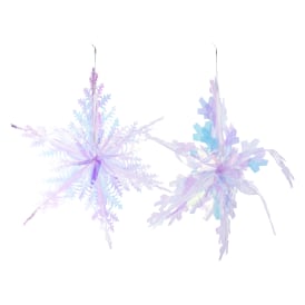 20in hanging iridescent snowflakes 2-count | Five Below