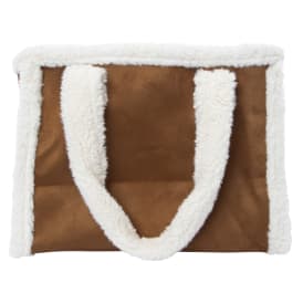 Faux Suede & Sherpa Tote Bag | Five Below