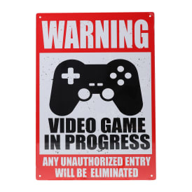 'Warning: Video Game In Progress' Metal Sign | Five Below
