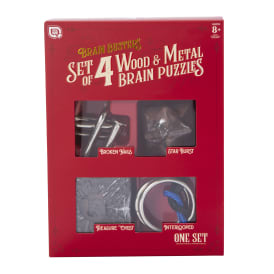 Brain Busters Wood & Metal Brain Puzzles 4-Piece Set | Five Below