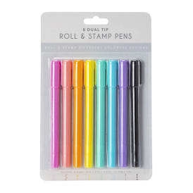 Roll & Stamp Dual-Tip Pens 8-Count | Five Below