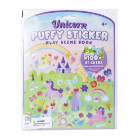 Unicorn Puffy Sticker Play Scene Book With Over 100 Stickers | Five Below
