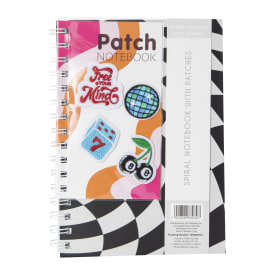 Spiral Notebook With Patches 6.14in x 8.27in | Five Below