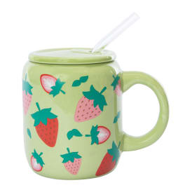 Printed Ceramic Sipper Mug With Lid | Five Below