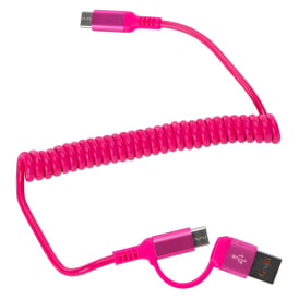 4ft USB-C Coiled Cable With USB-A Adapter 20W | Five Below