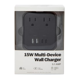 15W USB-C & USB Wall Charger With Outlets | Five Below