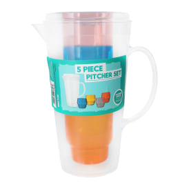 Clear Pitcher & Stackable Rainbow Cups Set | Five Below