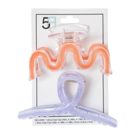 Graphic Line Claw Clips 2-Count | Five Below