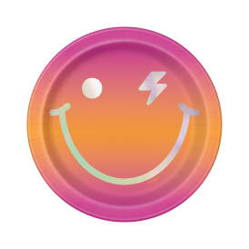 7in Gradient Happy Face Party Paper Plates 8-Count | Five Below