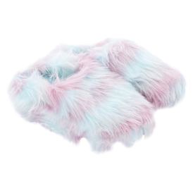 Ladies Bicolor Fuzzy Slippers | Five Below