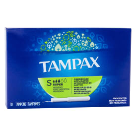 Tampax Cardboard Applicator Tampons 10-Count - Super Absorbency | Five ...