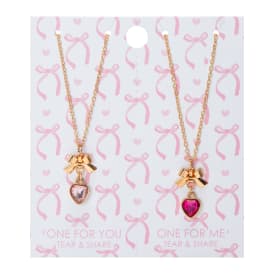 Heart & Bow Matching Friendship Necklaces 2-Pack | Five Below