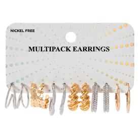 Two-Tone Huggie Hoop Earring Set 6-Pack | Five Below