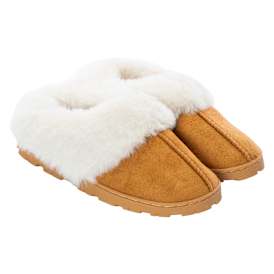 Women's Fluffy Suede Scuff Slippers | Five Below