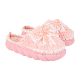 Ladies Fluffy Bow Slippers | Five Below