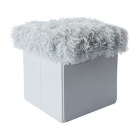 Furry Cube Ottoman 10inx10in | Five Below